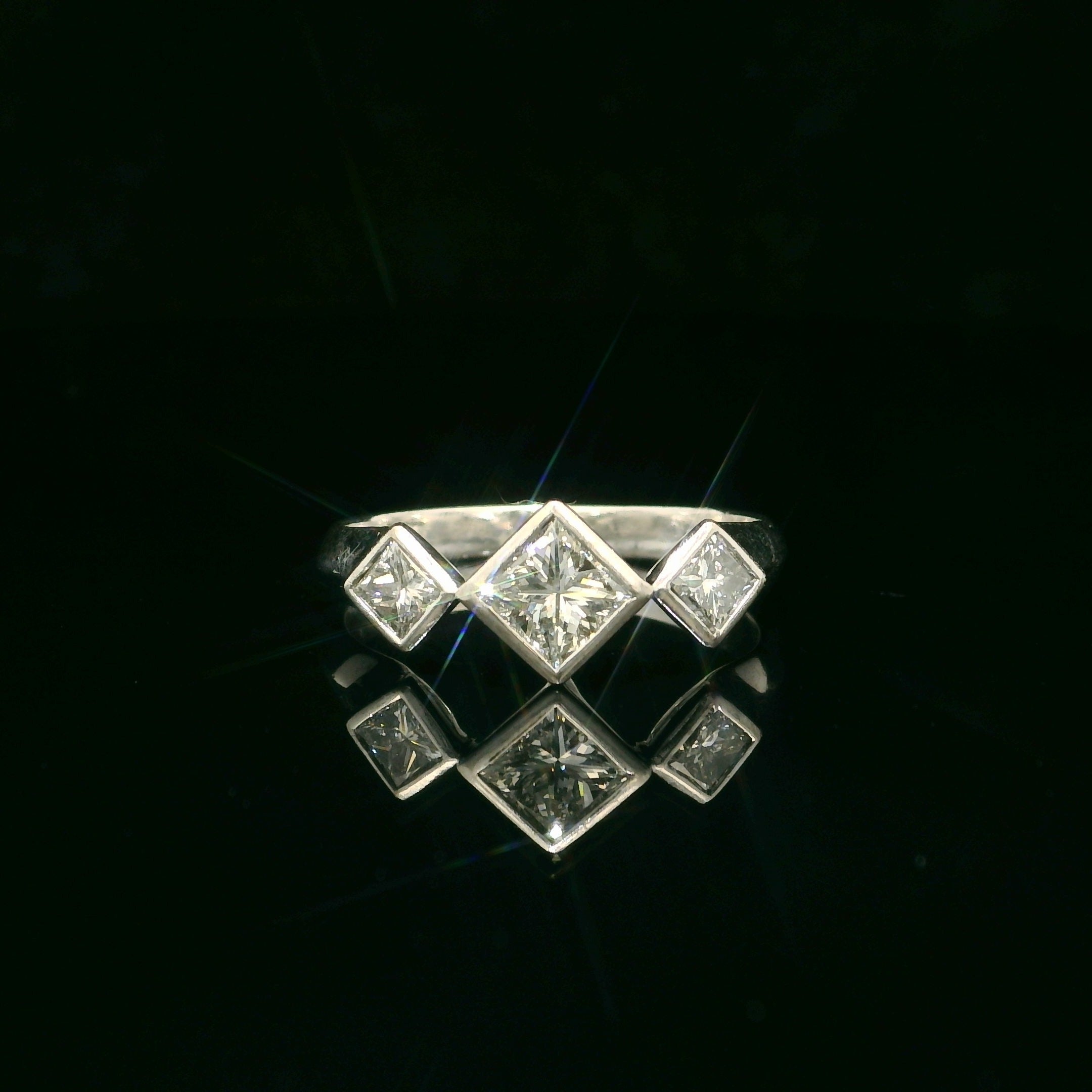 Princess cut Diamond Trilogy Ring – Desma Designs