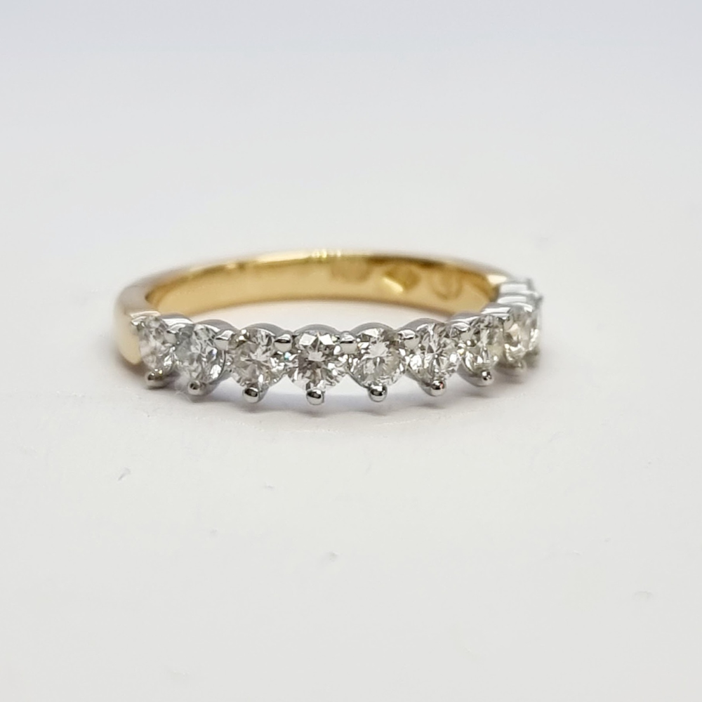 White and Yellow Gold claw set Diamond Wedding Ring – Desma Designs