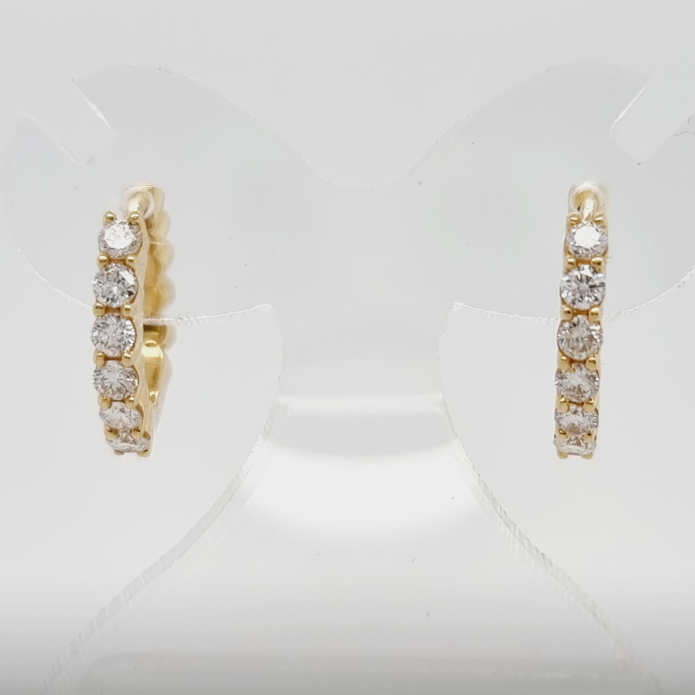 18ct Yellow Gold claw set Diamond Huggies – Desma Designs