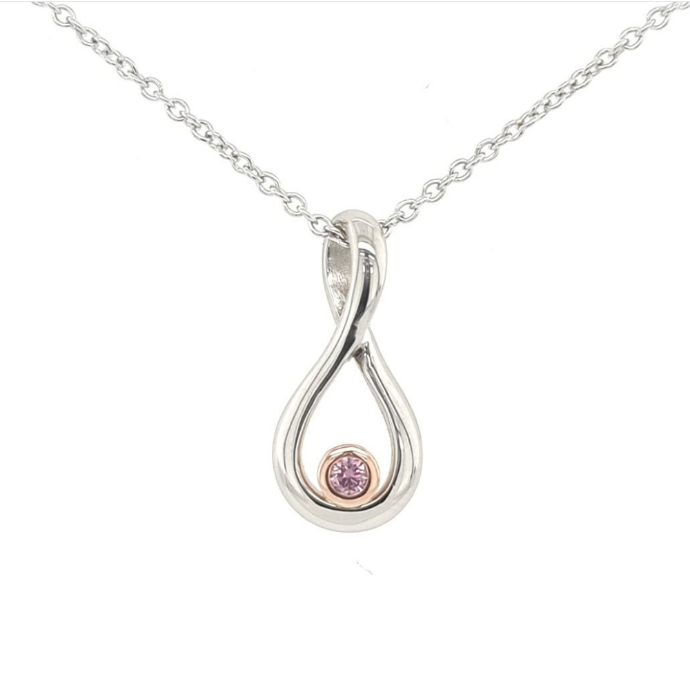 White and Rose Gold Pink Diamond Pendant – Desma Designs