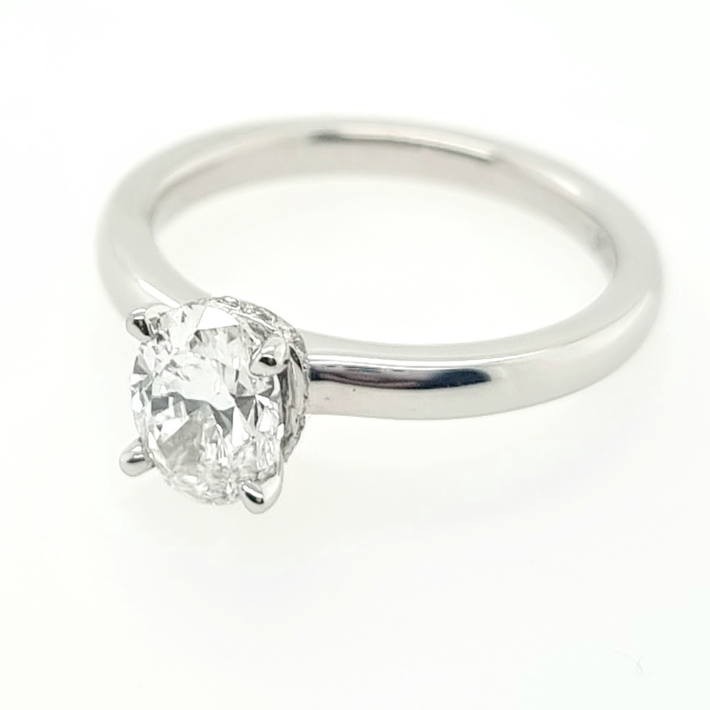 Diamond Solitaire with Diamond Under Bezel – Desma Designs