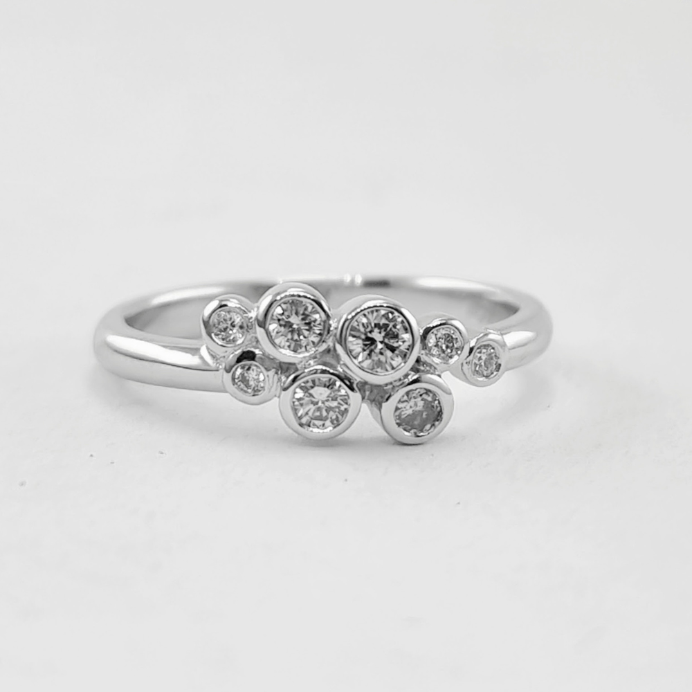 White Gold 8 Stone Ring – Desma Designs
